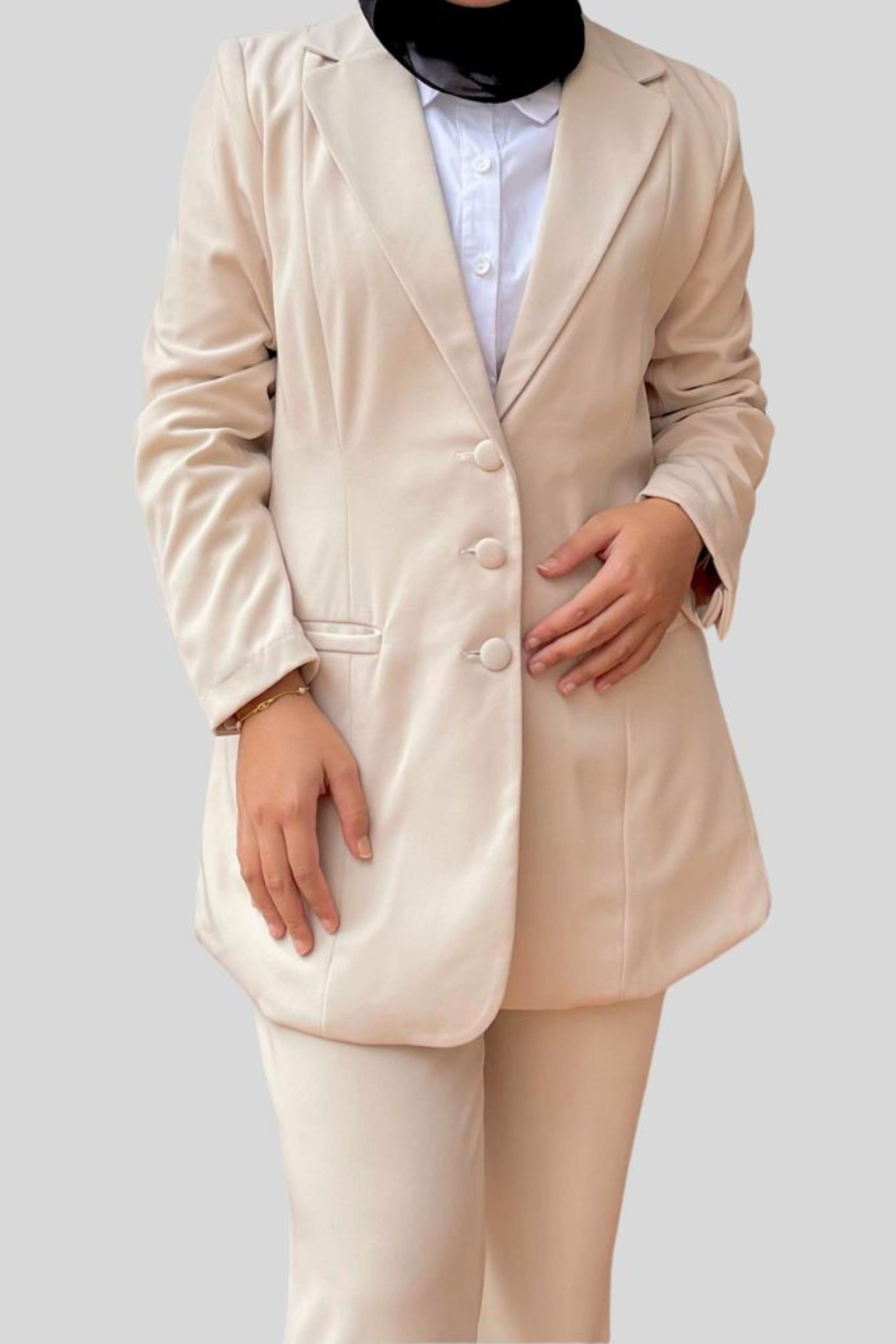 Structured Blazer - Light Khaki - TOPGIRL