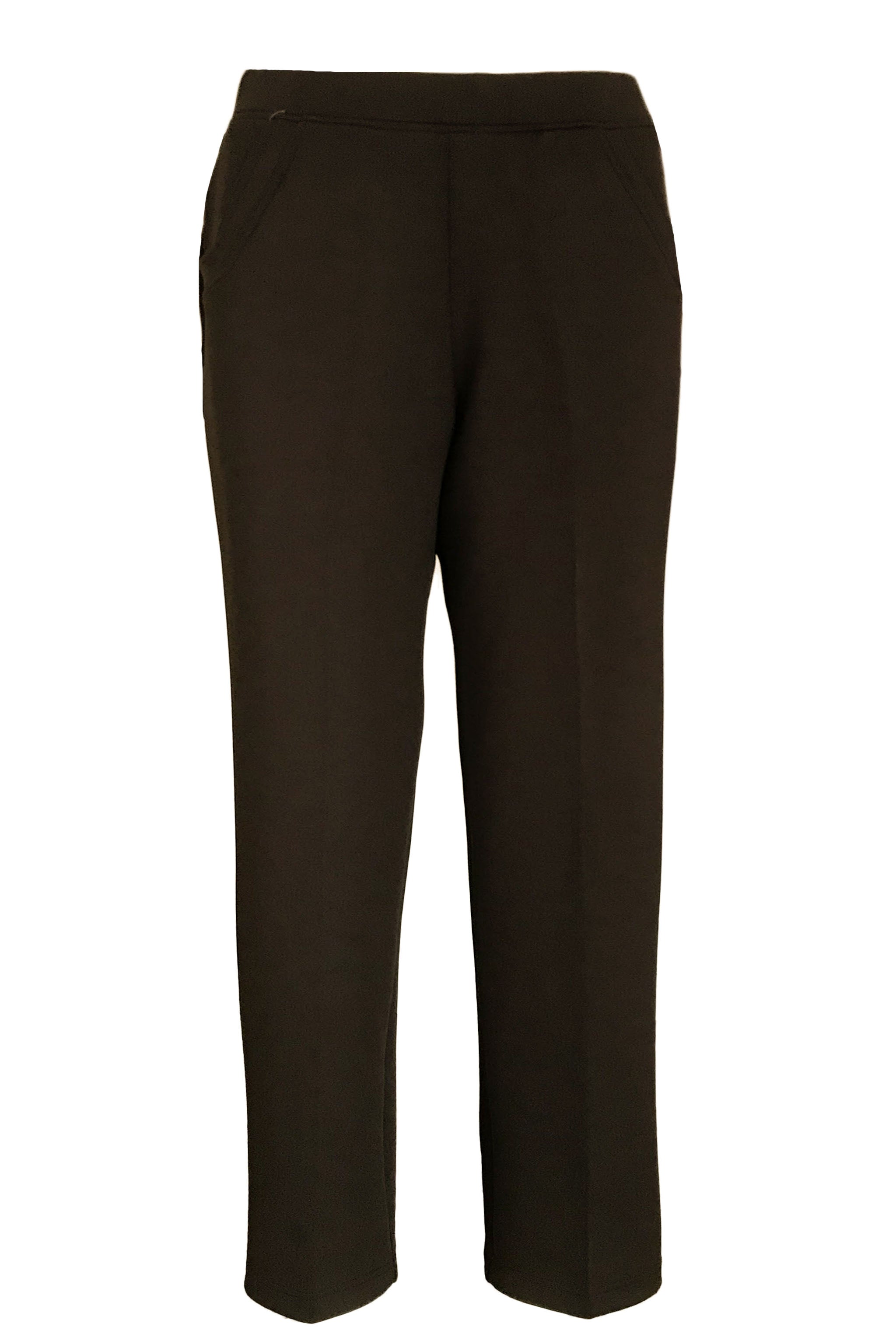 Stretchable Office Pants without Zipper - Brown - TOPGIRL