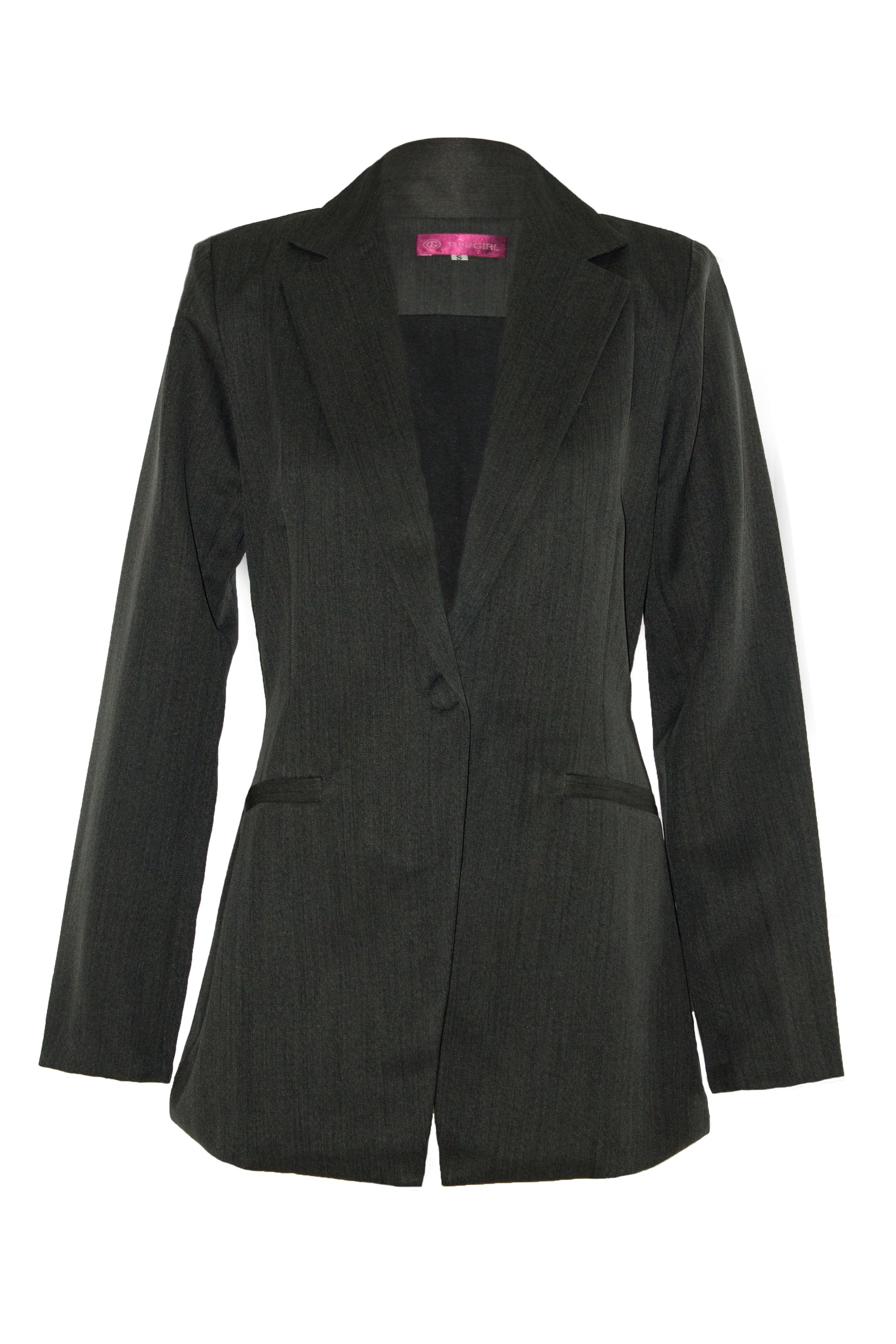 Essential Structured Blazer - Dark Grey - TOPGIRL