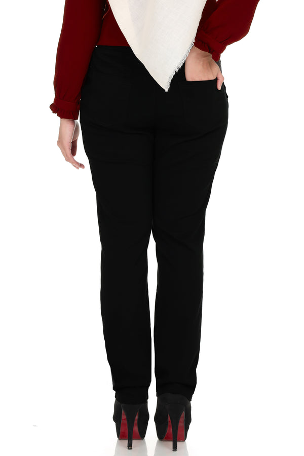 Pant without Zipper (Premium)- Black - TOPGIRL