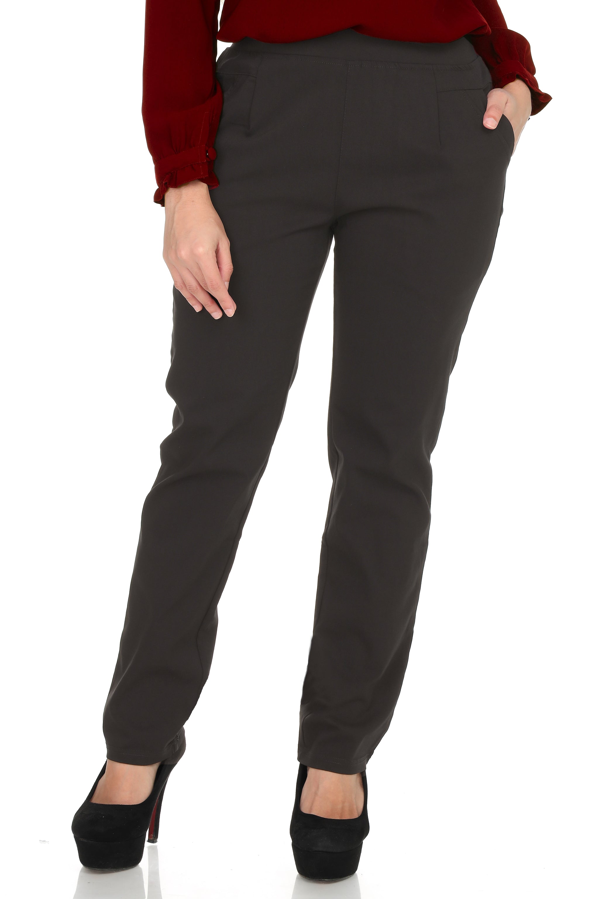 Pant without Zipper (Premium)- Grey - TOPGIRL