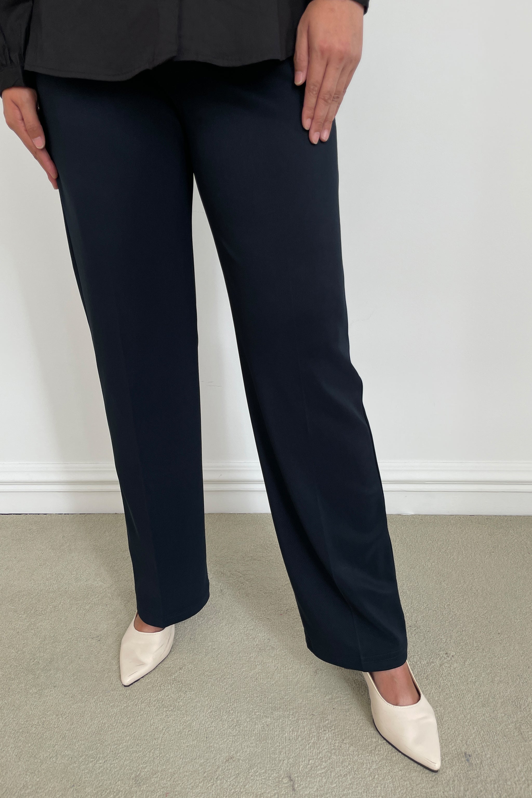 Straight Cut Plain Pants - Grey - TOPGIRL