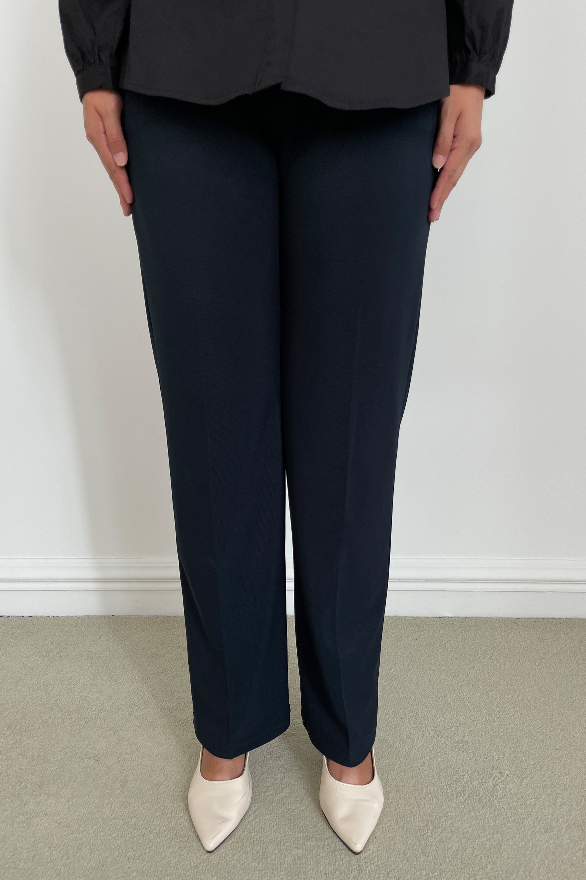 Straight Cut Plain Pants - Brown - TOPGIRL