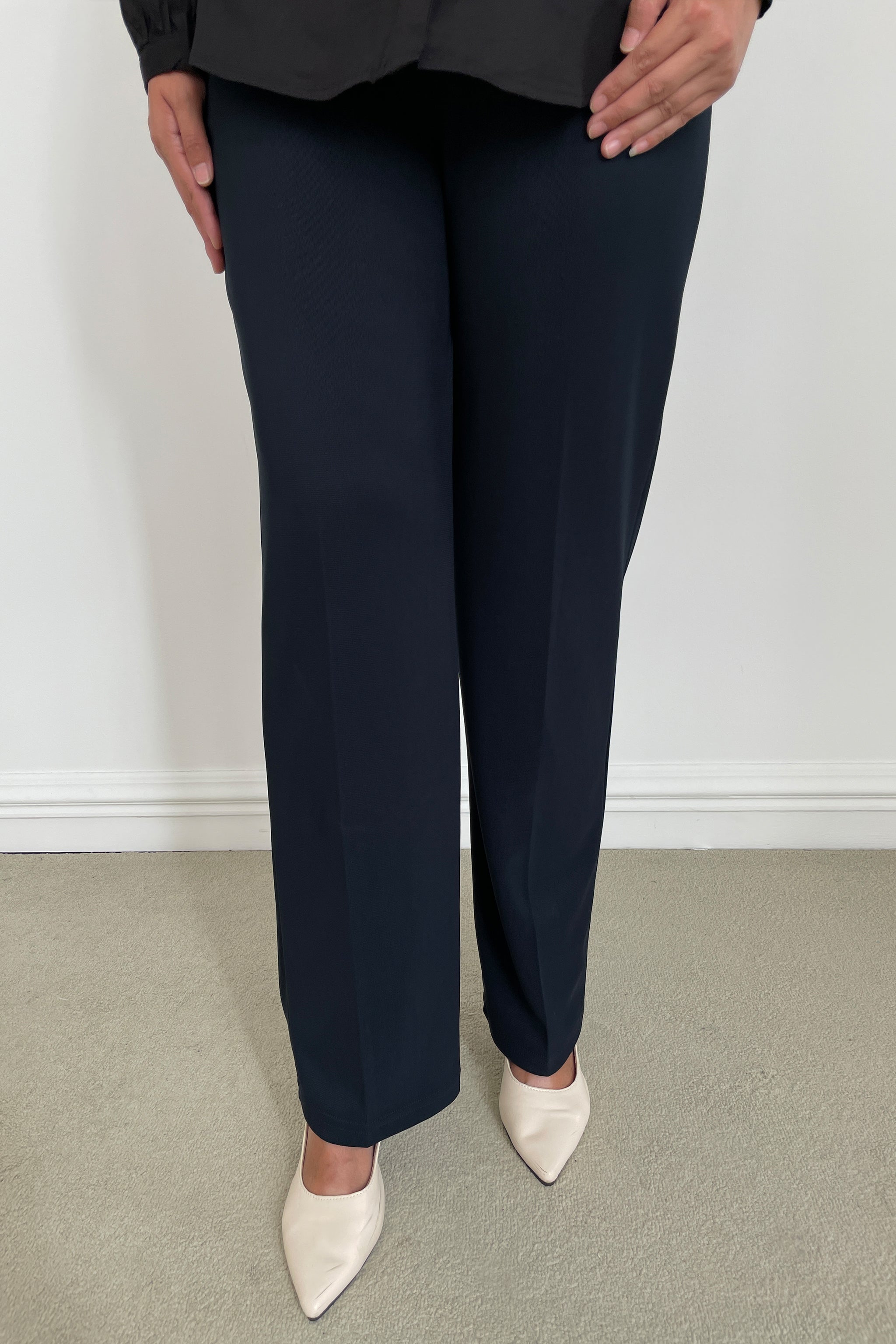 Straight Cut Plain Pants - Brown - TOPGIRL