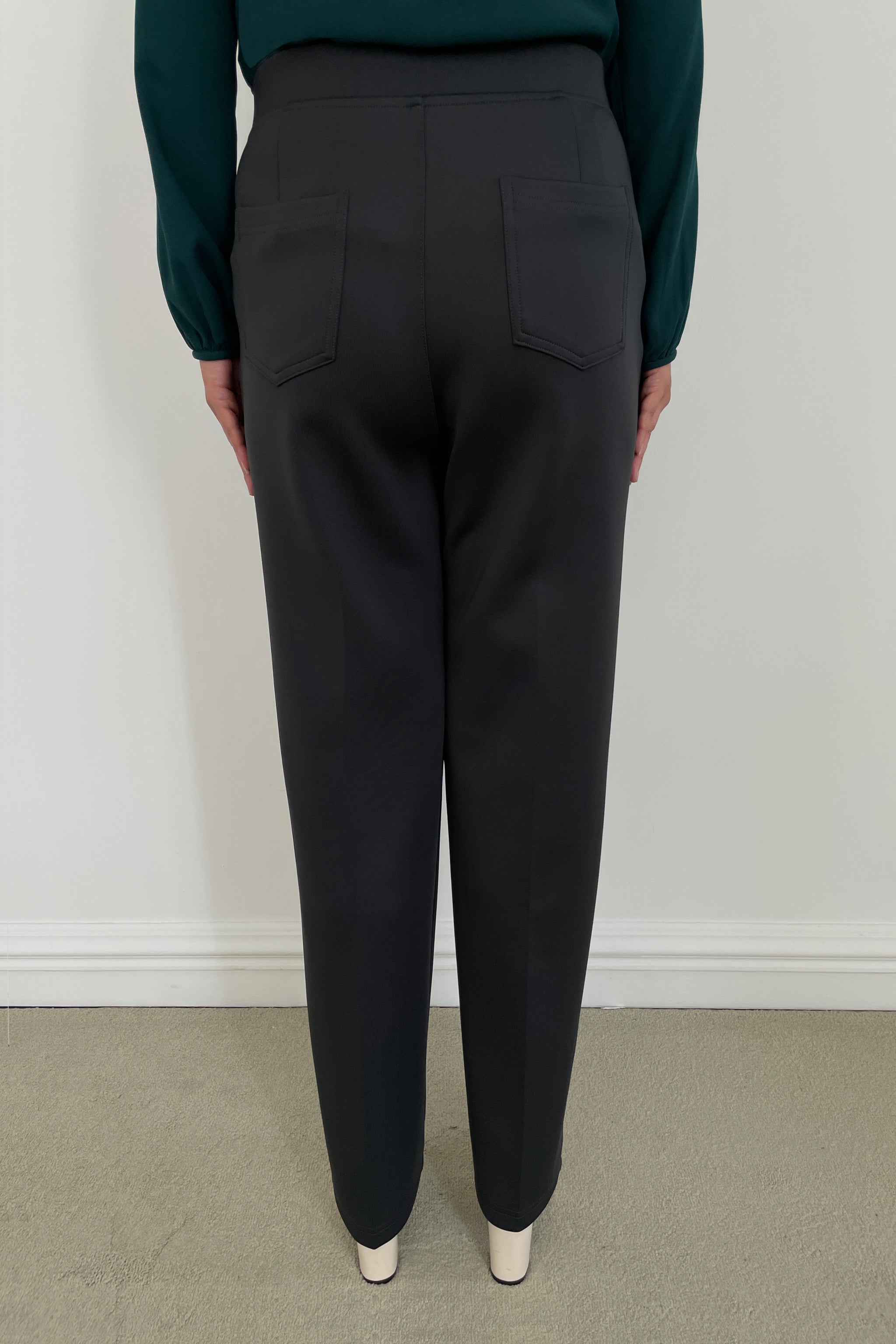 Stretchable Office Pants without Zipper - Black - TOPGIRL