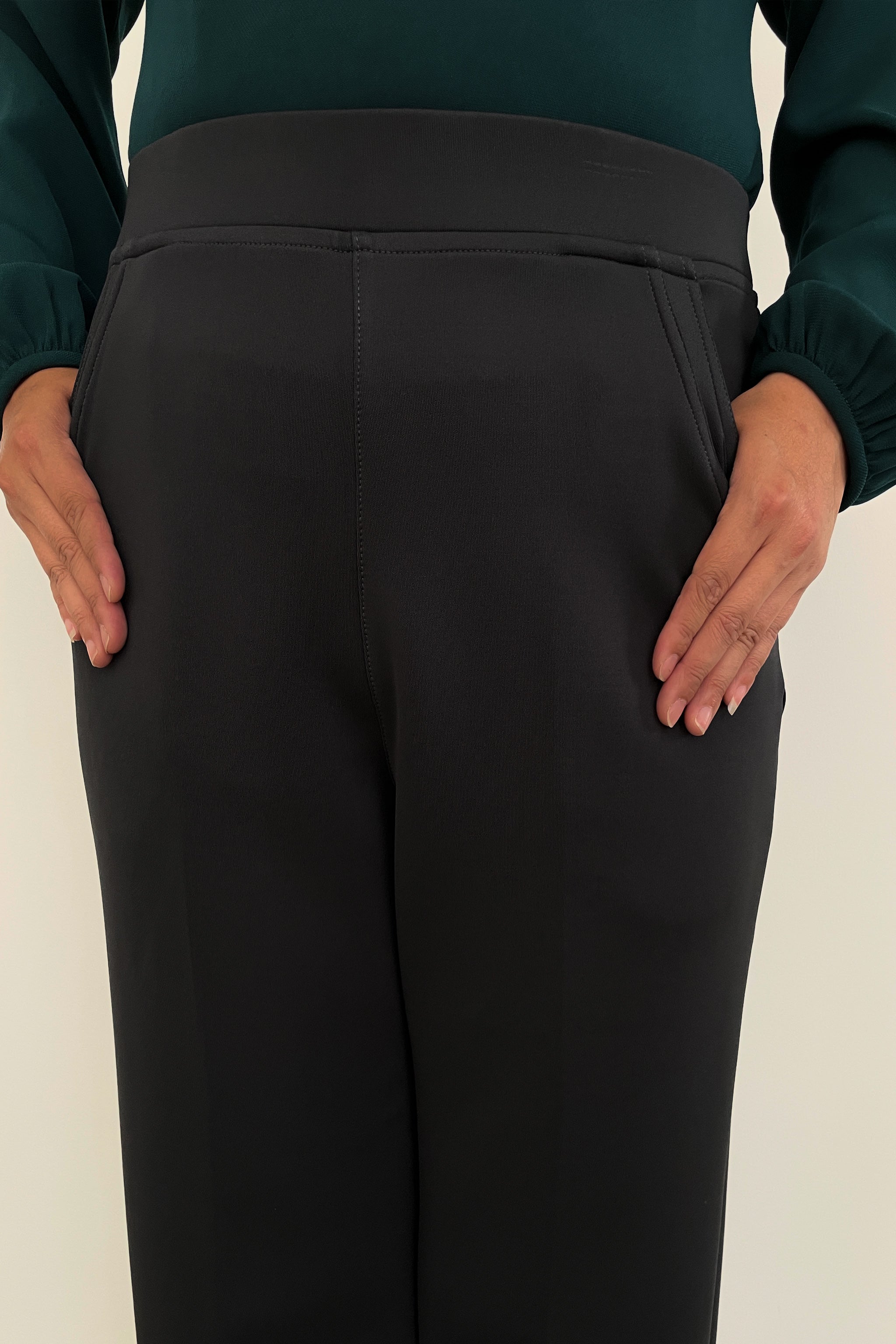 Stretchable Office Pants without Zipper - Grey - TOPGIRL