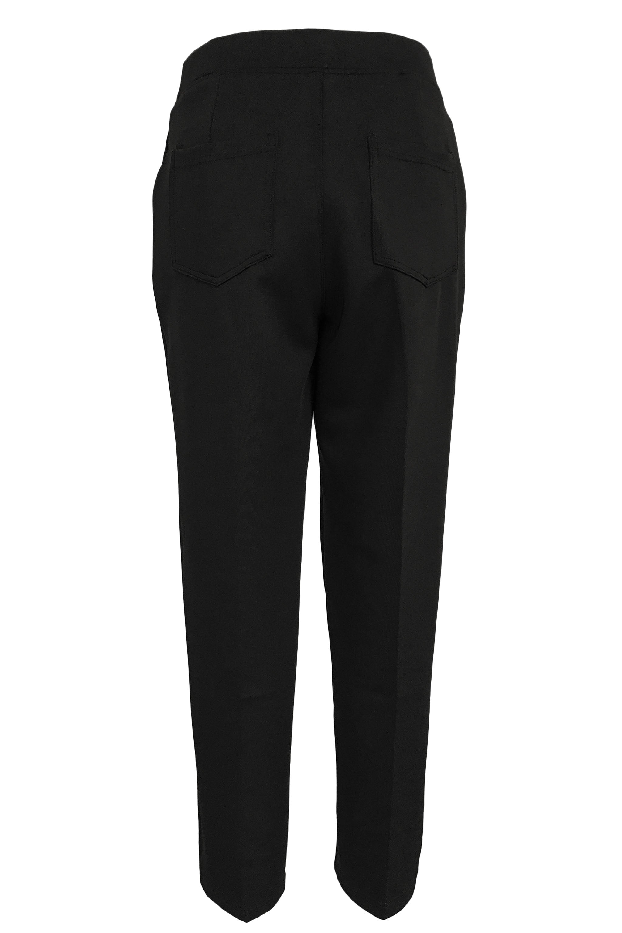 Stretchable Office Pants without Zipper - Black - TOPGIRL