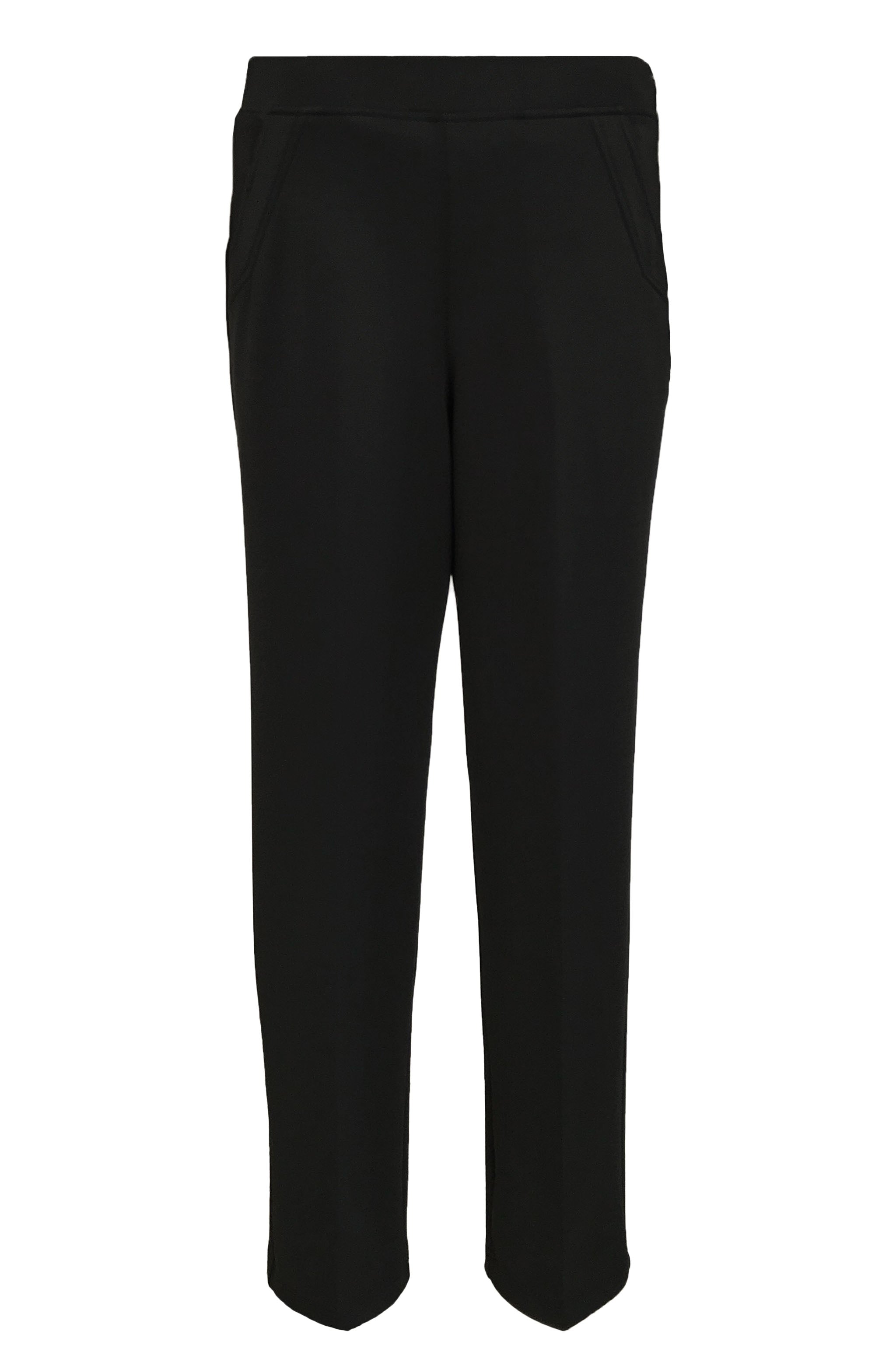 Stretchable Office Pants without Zipper - Black - TOPGIRL