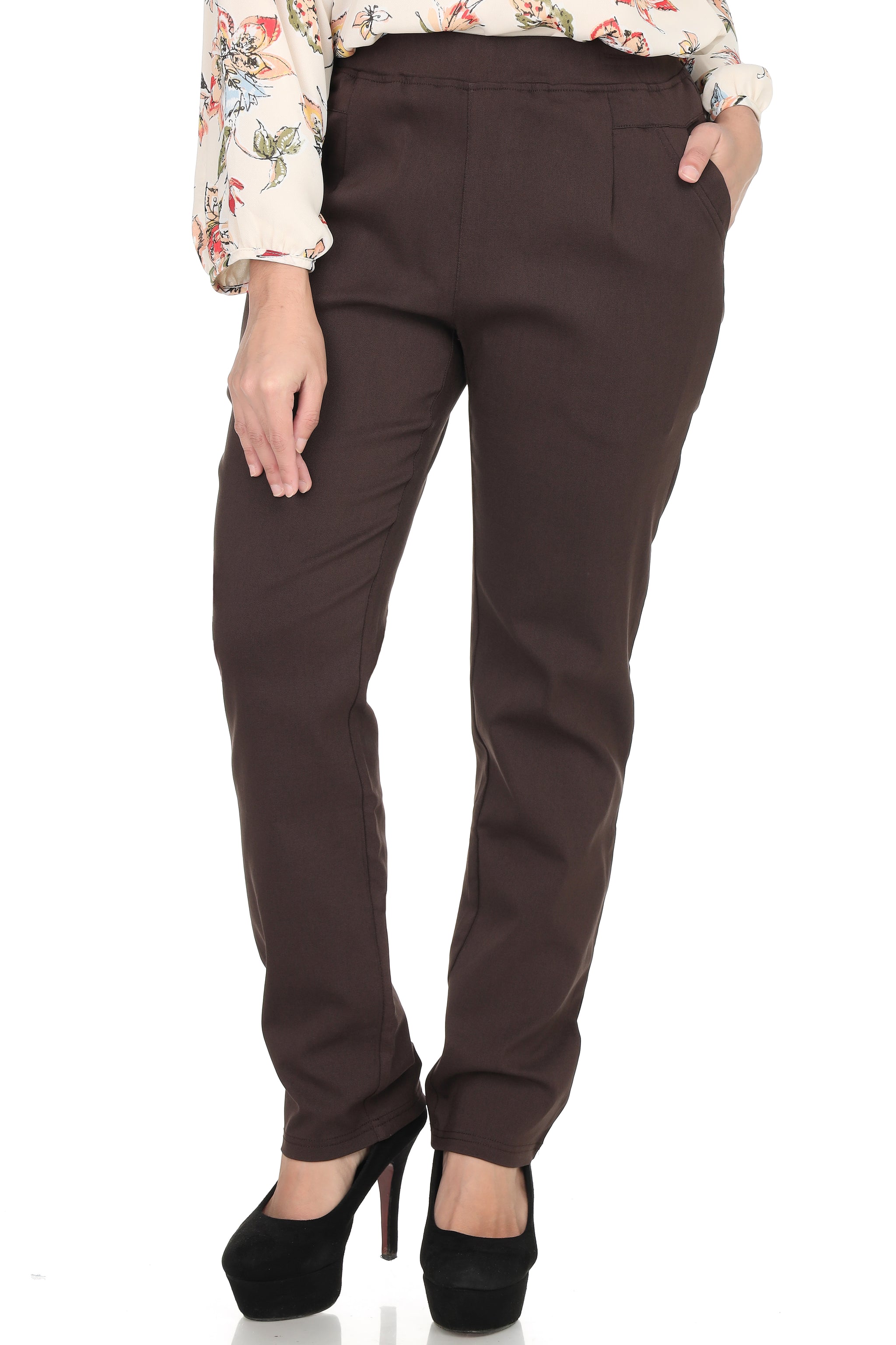Pant without Zipper - Brown - TOPGIRL