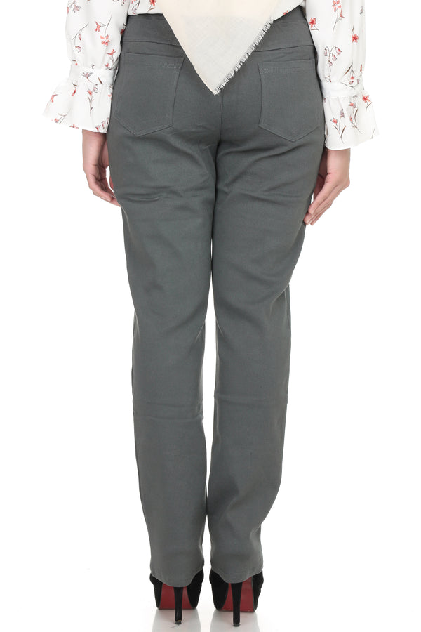 New Pant without Zipper (Thicker Material)- Grey - TOPGIRL