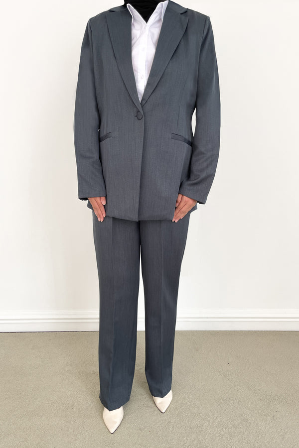 Essential Structured Blazer - Grey - TOPGIRL