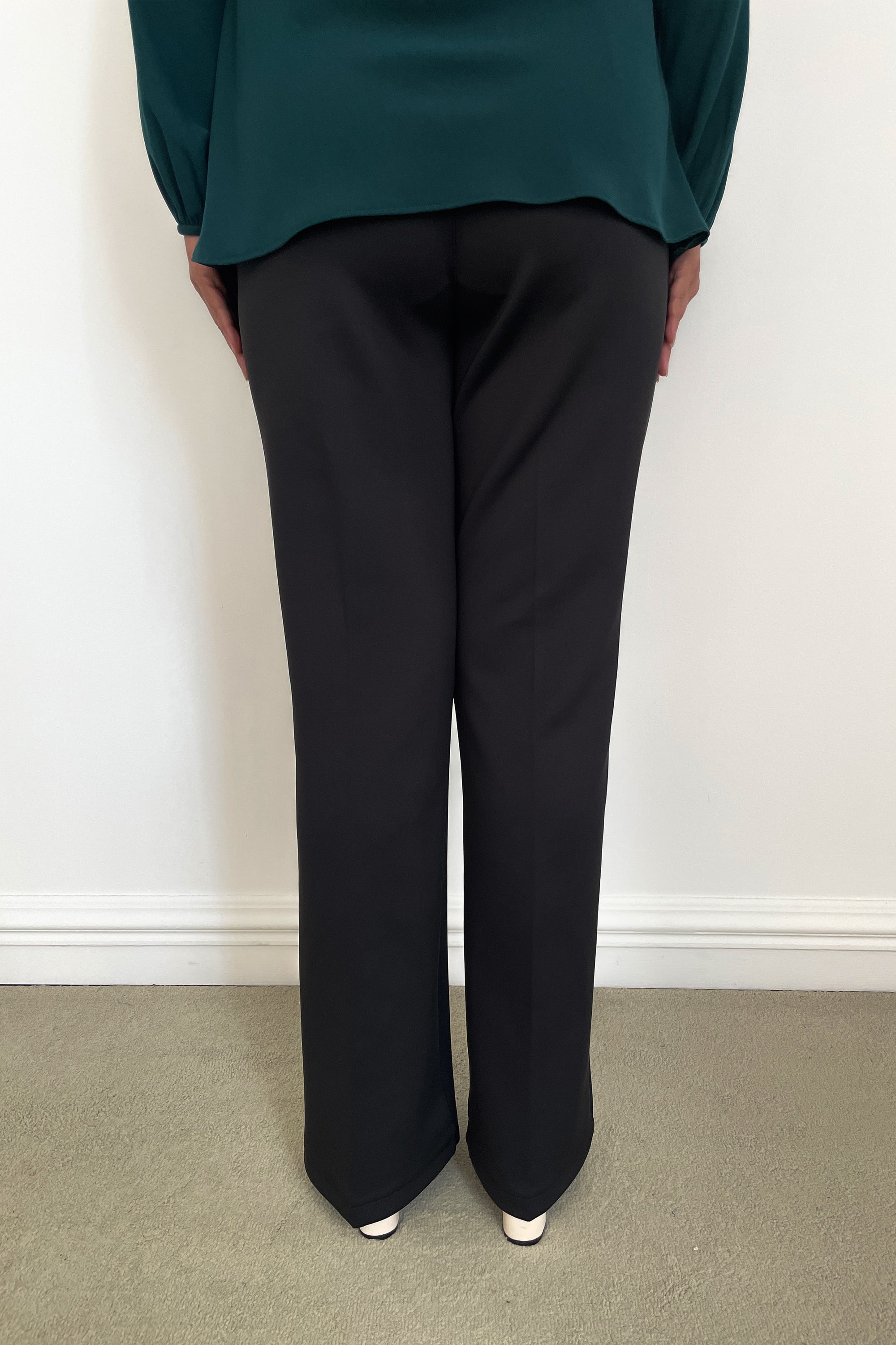 Stretchable Boot Cut Office Pants - Black - TOPGIRL