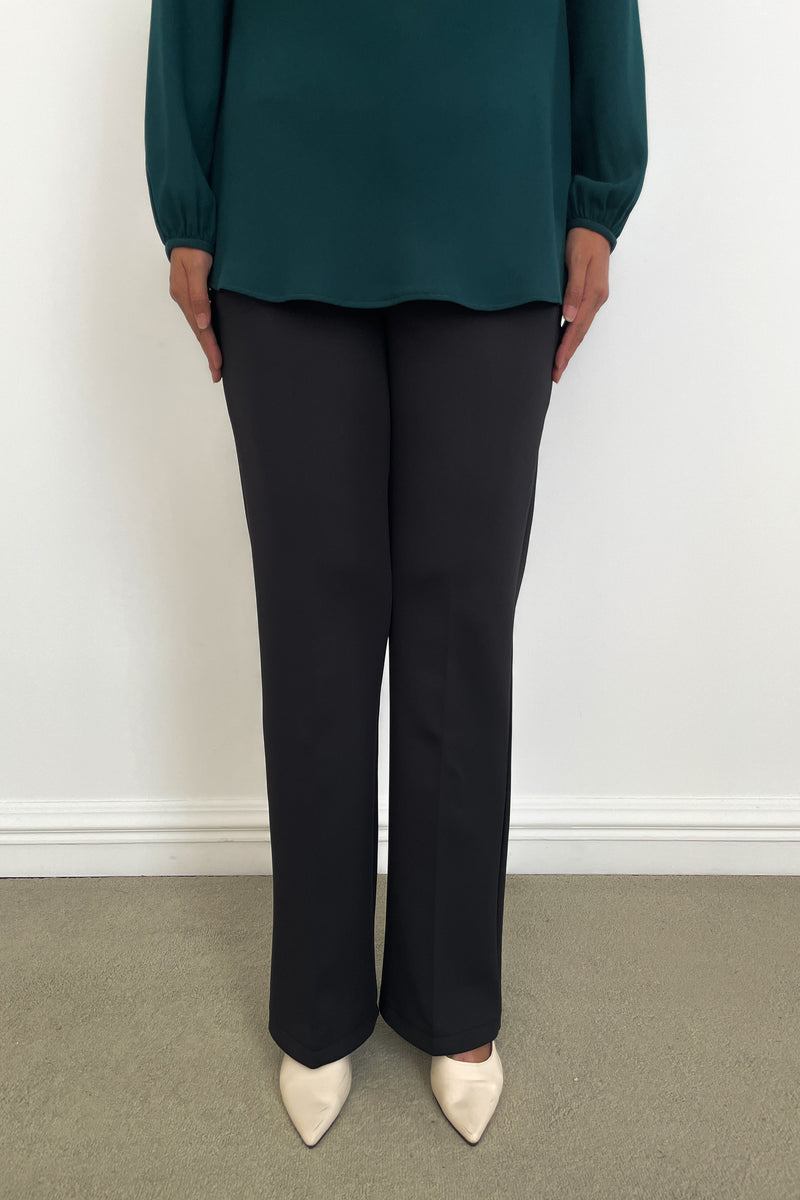 Stretchable Boot Cut Office Pants - Black - TOPGIRL